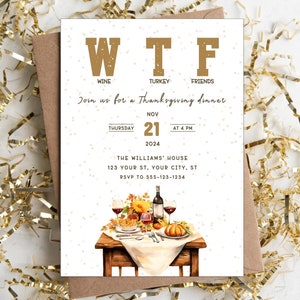 WTF Thanksgiving Invite, Funny Thanksgiving Invitation, Funny ...