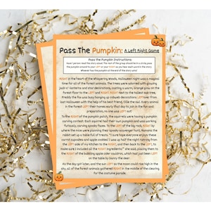 Pass the Pumpkin Halloween Game: Left Right Story (printable PDF) - Etsy