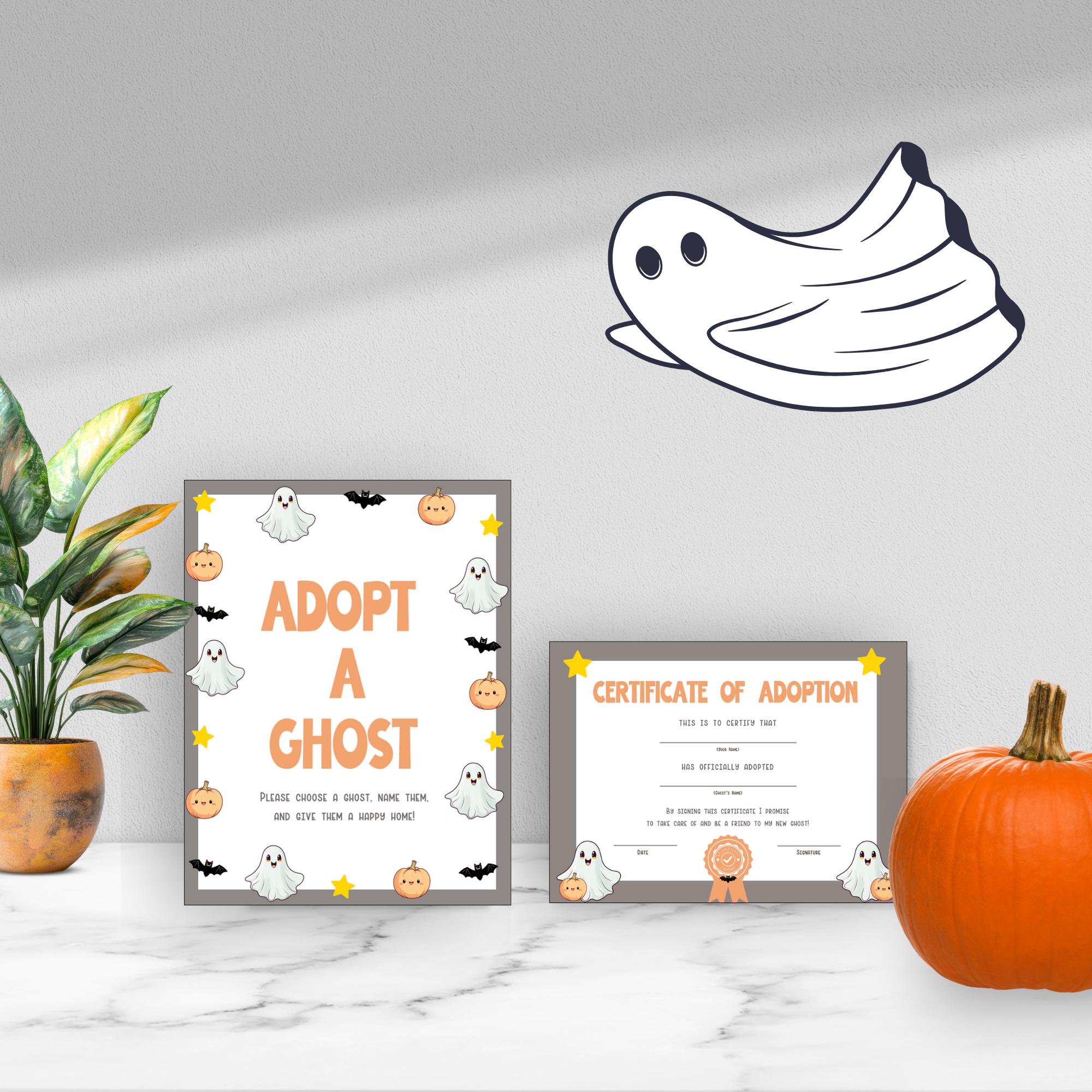 Adopt a Ghost Printable, Ghost Adoption Certificate, Adopt a Ghost ...