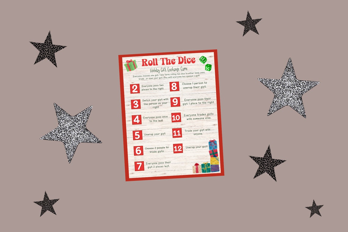 Roll the Dice Game, Holiday Gift Exchange Game, White Elephant ...
