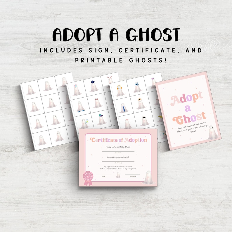Ghost Adoption Certificate, Adopt a Ghost Printable, Adopt a Ghost ...