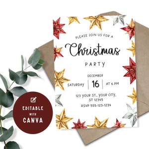 Christmas Party Invitation, Friendsmas Editable Christmas Party Invite ...