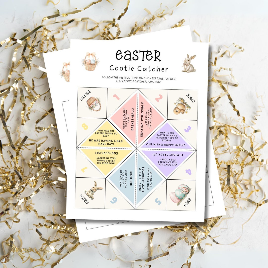 Easter Cootie Catcher Game: Printable Joke Teller (PDF Download) - Etsy