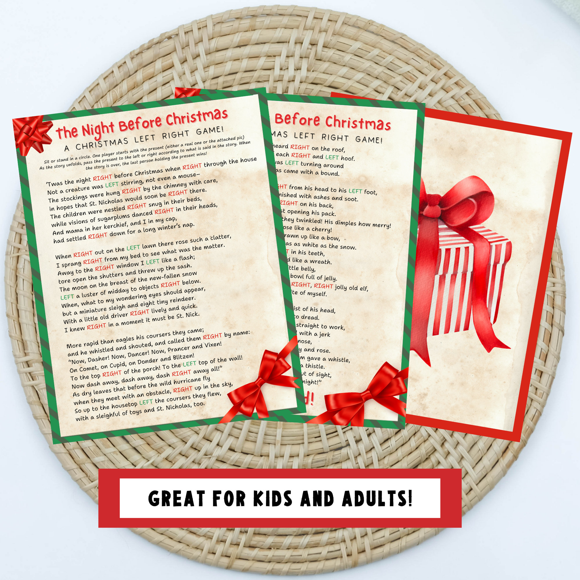 Left Right Gift Game, Right Left Christmas Game Funny, Left Right ...