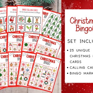 Christmas Bingo, Christmas Party Games Printable, Holiday Games Bundle ...