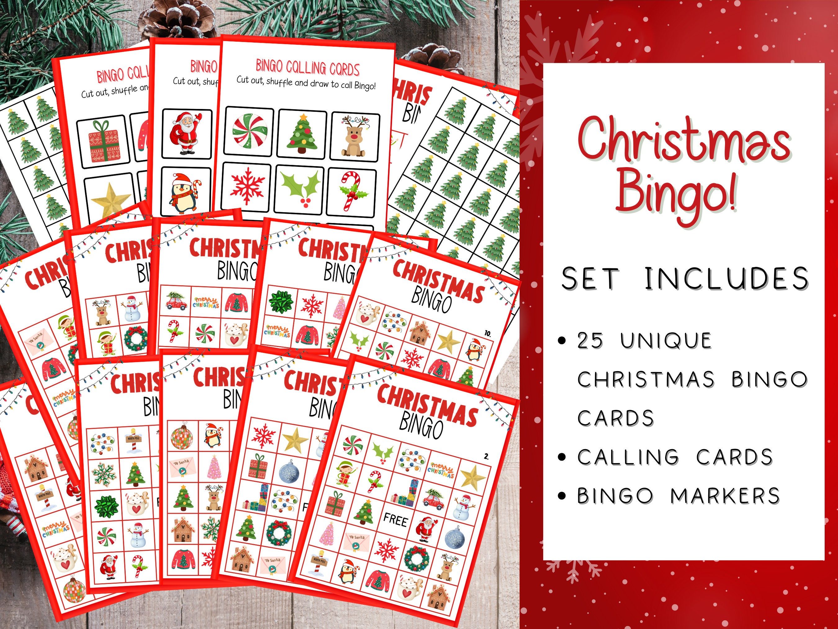Christmas Bingo, Christmas Party Games Printable, Holiday Games Bundle ...