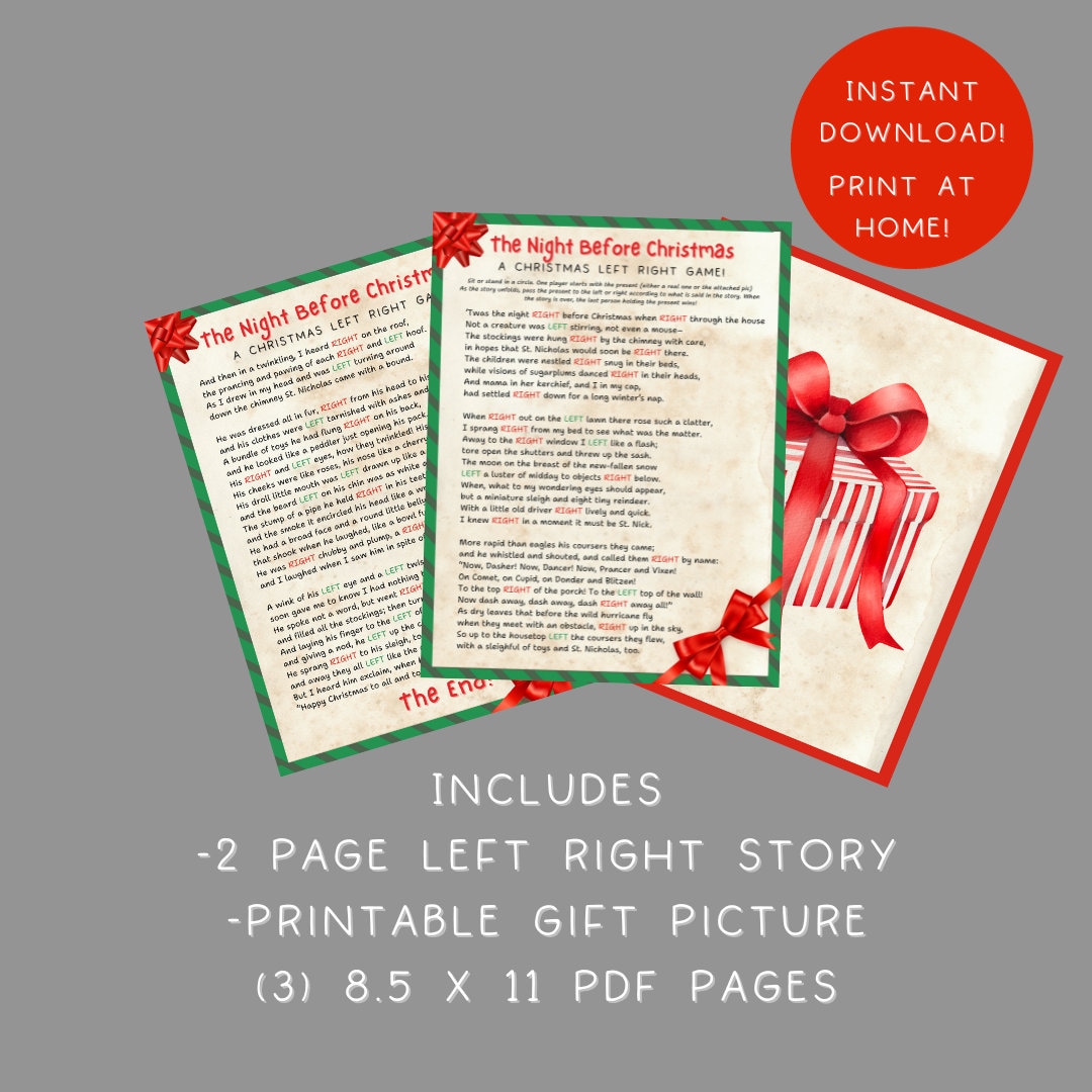 Left Right Gift Game, Right Left Christmas Game Funny, Left Right ...