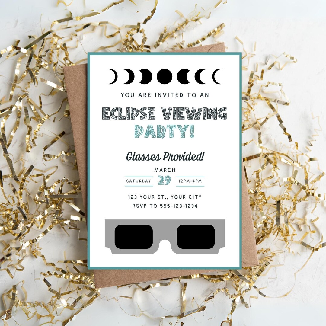 Editable Solar Eclipse Viewing Party Invitation Template (digital) - Etsy