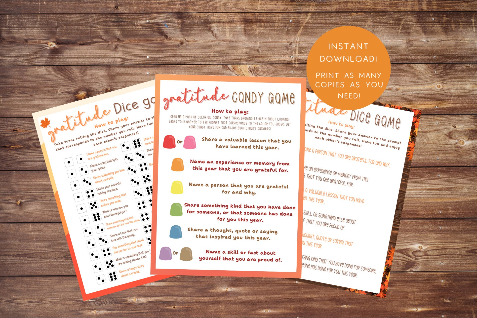 Gratitude Dice Game, Thankful Dice Game, Thanksgiving Gratitude Game ...