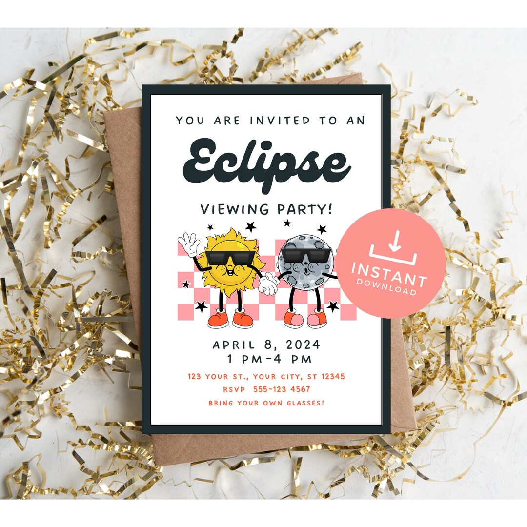 Total Eclipse Party Invitation, Solar Eclipse Party Invitation, Eclipse ...