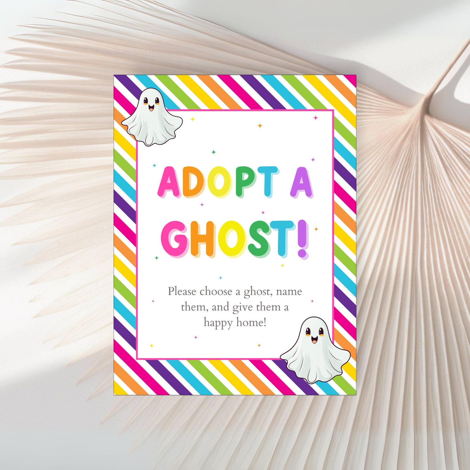 Adopt a Ghost Printable Set: Halloween Party Favor (digital Download ...