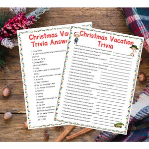Christmas Vacation Trivia, Holiday Trivia Games Printable, Christmas ...
