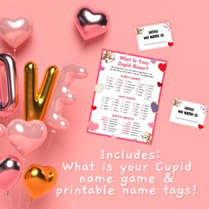 Name Game, What’s Your Cupid Name Game, Valentine’s Day Games for Kids ...