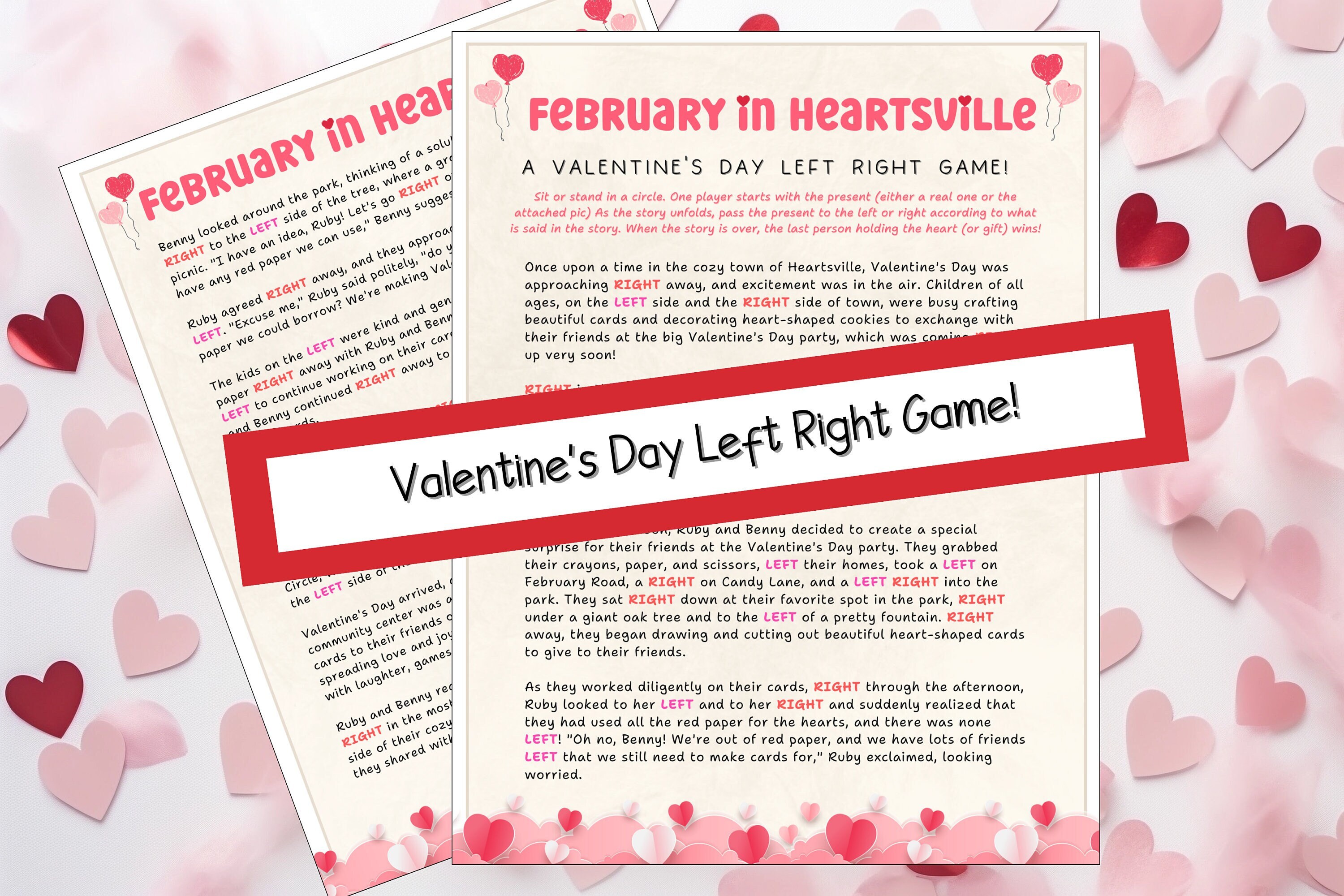 Left Right Game for Valentines Day, Valentine Games for Senior, Fun ...