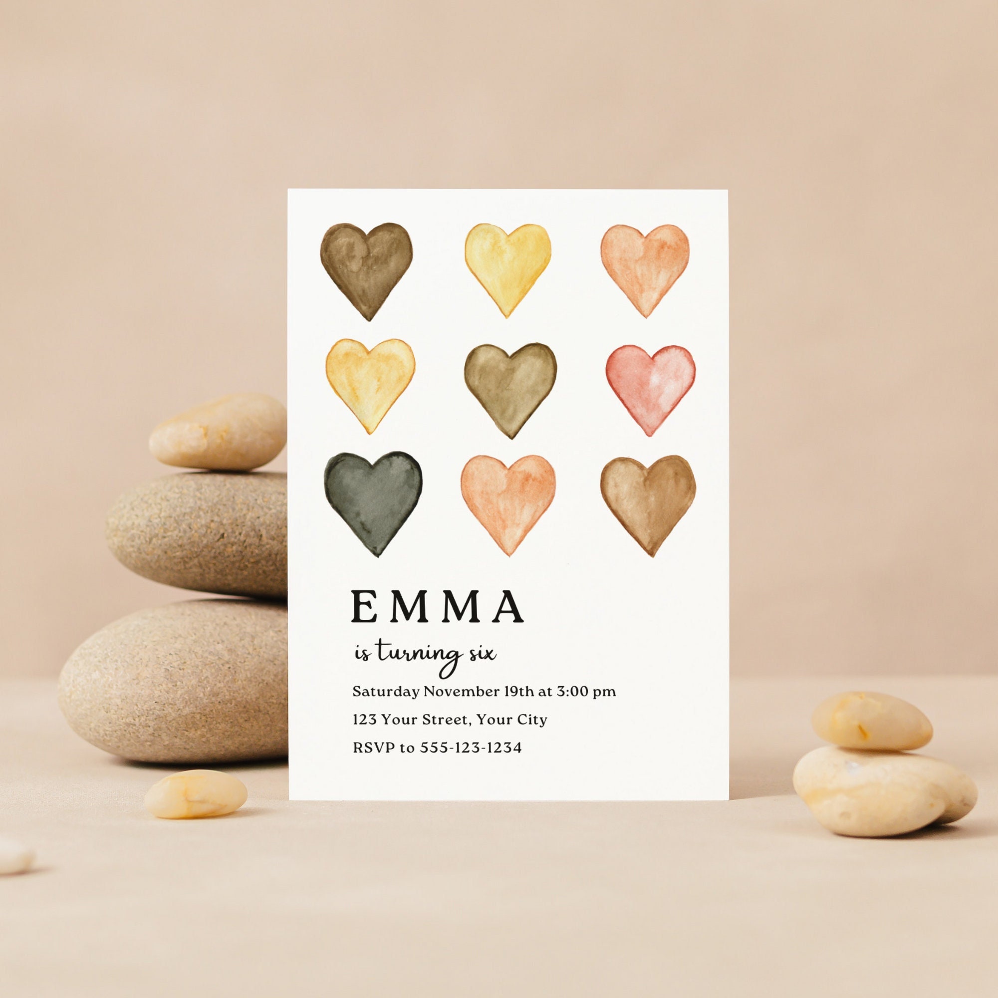 Boho Fall Birthday Invitation Printable Modern Minimalist - Etsy