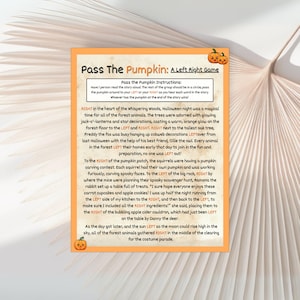 Pass the Pumpkin Halloween Game: Left Right Story (printable PDF) - Etsy