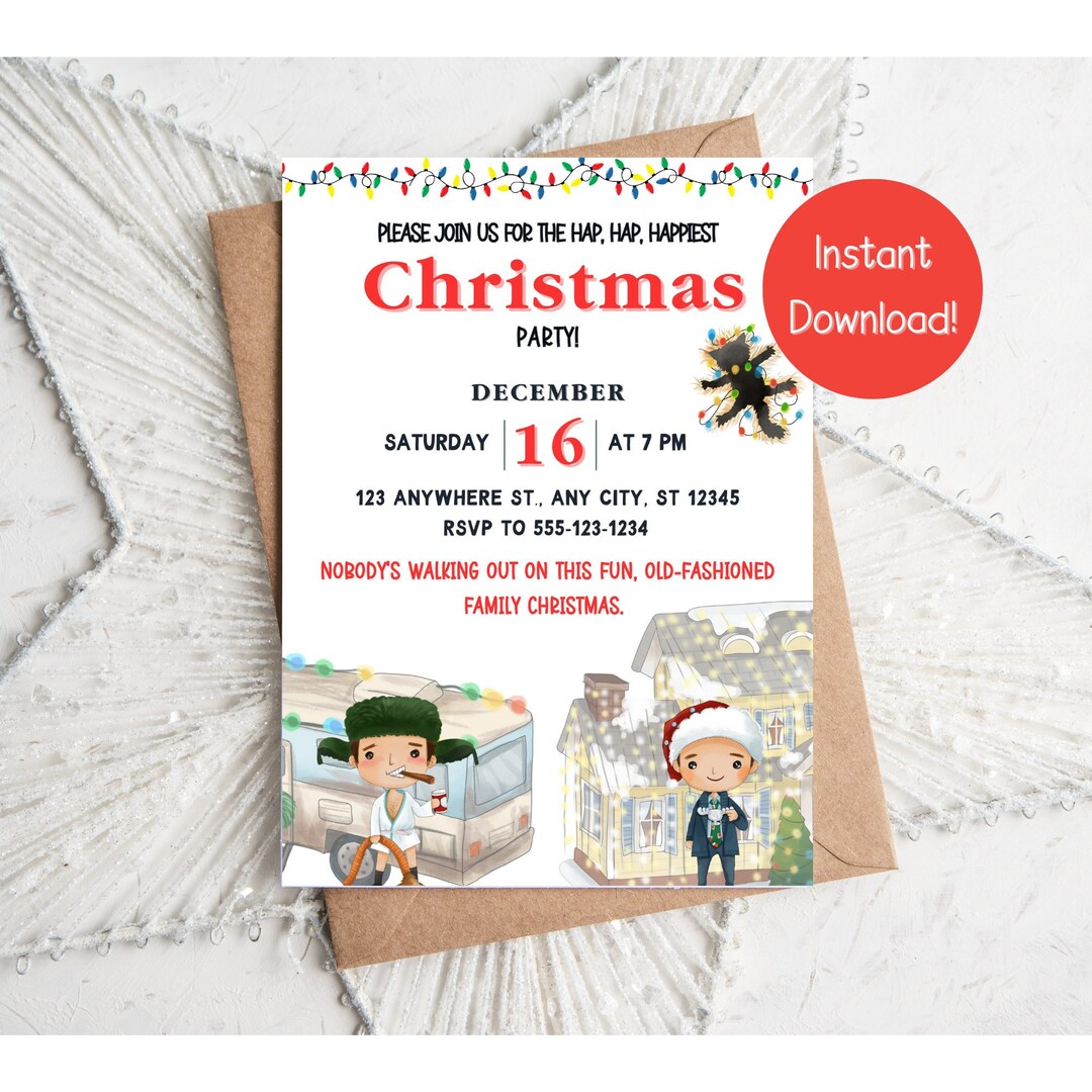 Funny Christmas Party Invitation, Friendsmas Funny Invitation Template ...