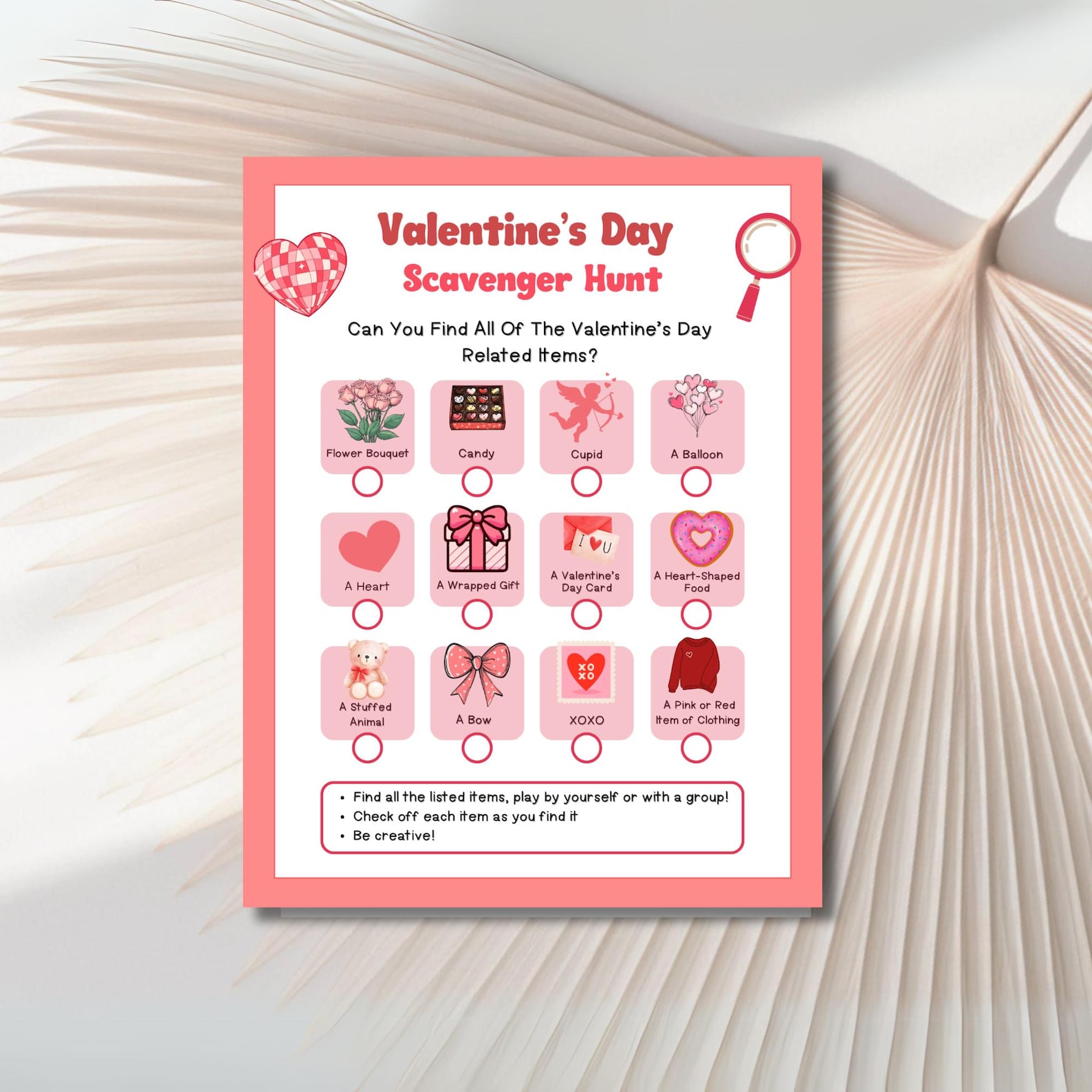Valentines Scavenger Hunt, Valentine’s Day Printable Games, Kids Party ...