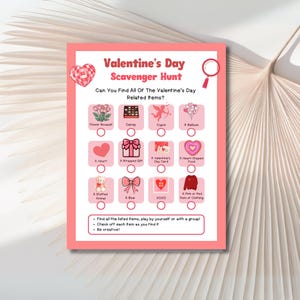 Valentines Scavenger Hunt, Valentine’s Day Printable Games, Kids Party ...