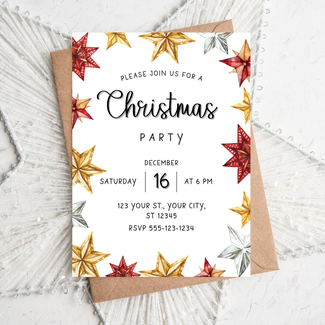 Christmas Party Invitation Friendsmas Editable Christmas - Etsy