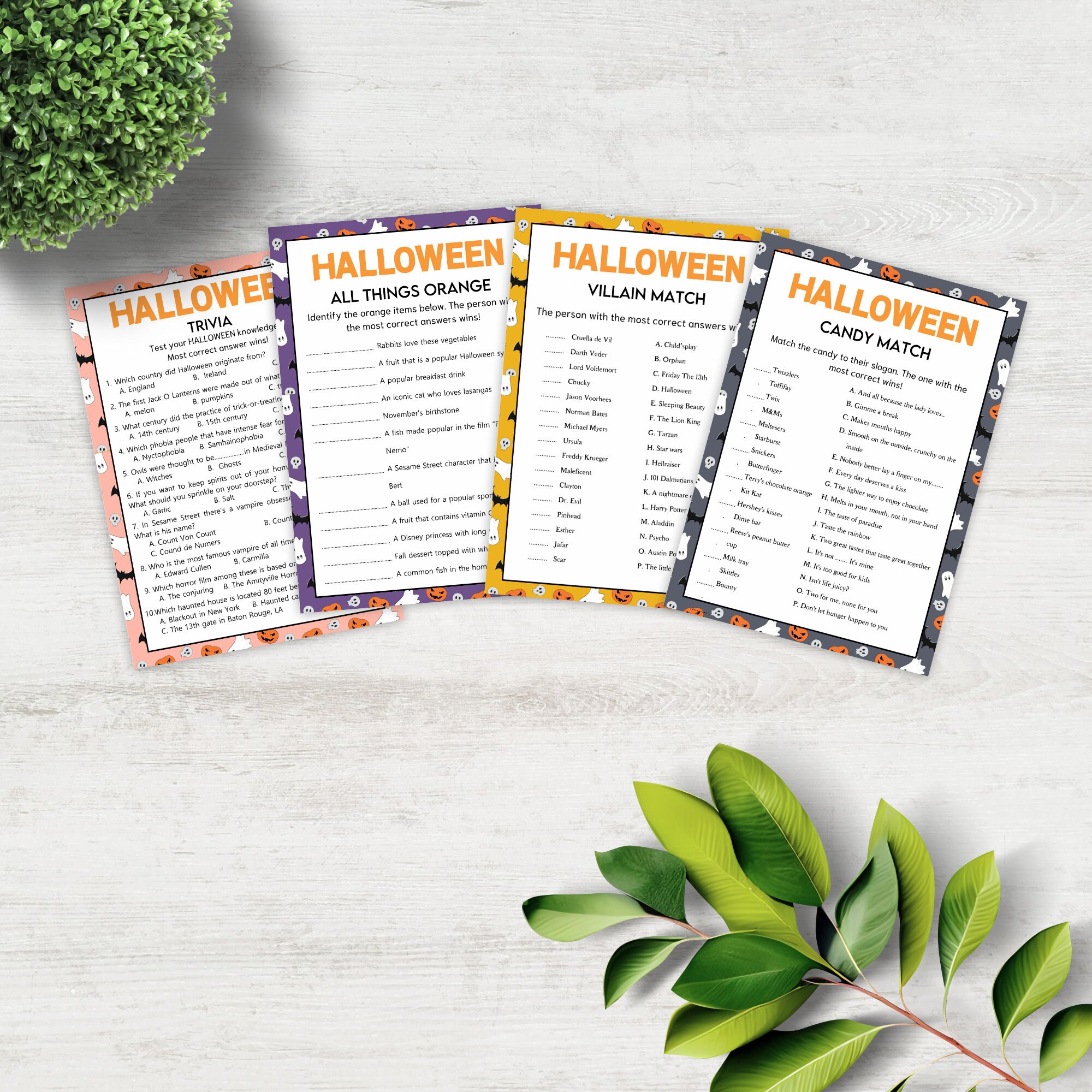 20 Halloween Games Bundle, Printable Halloween Party Games for Adults ...