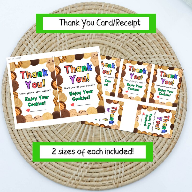 Girl Scout Cookie Thank You Cards: 2024 Receipt (PDF) - Etsy Australia