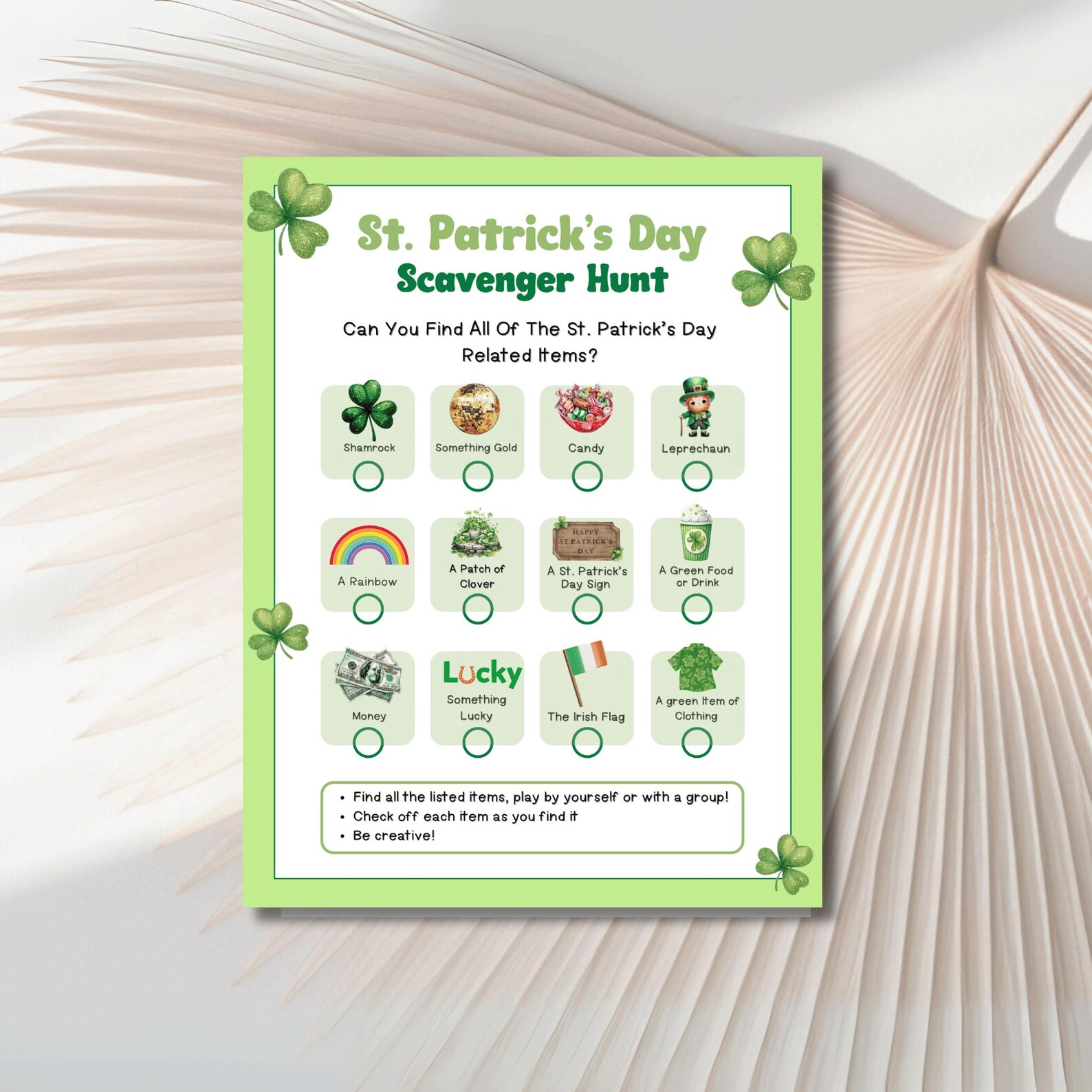 St. Patrick's Day Scavenger Hunt Game (printable PDF) - Etsy