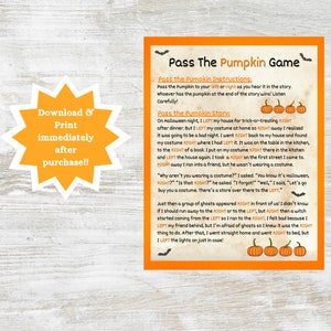 Pass the Pumpkin Game Halloween Printable, Left Right Game, Halloween ...