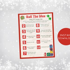 Roll the Dice Game, Holiday Gift Exchange Game, White Elephant ...