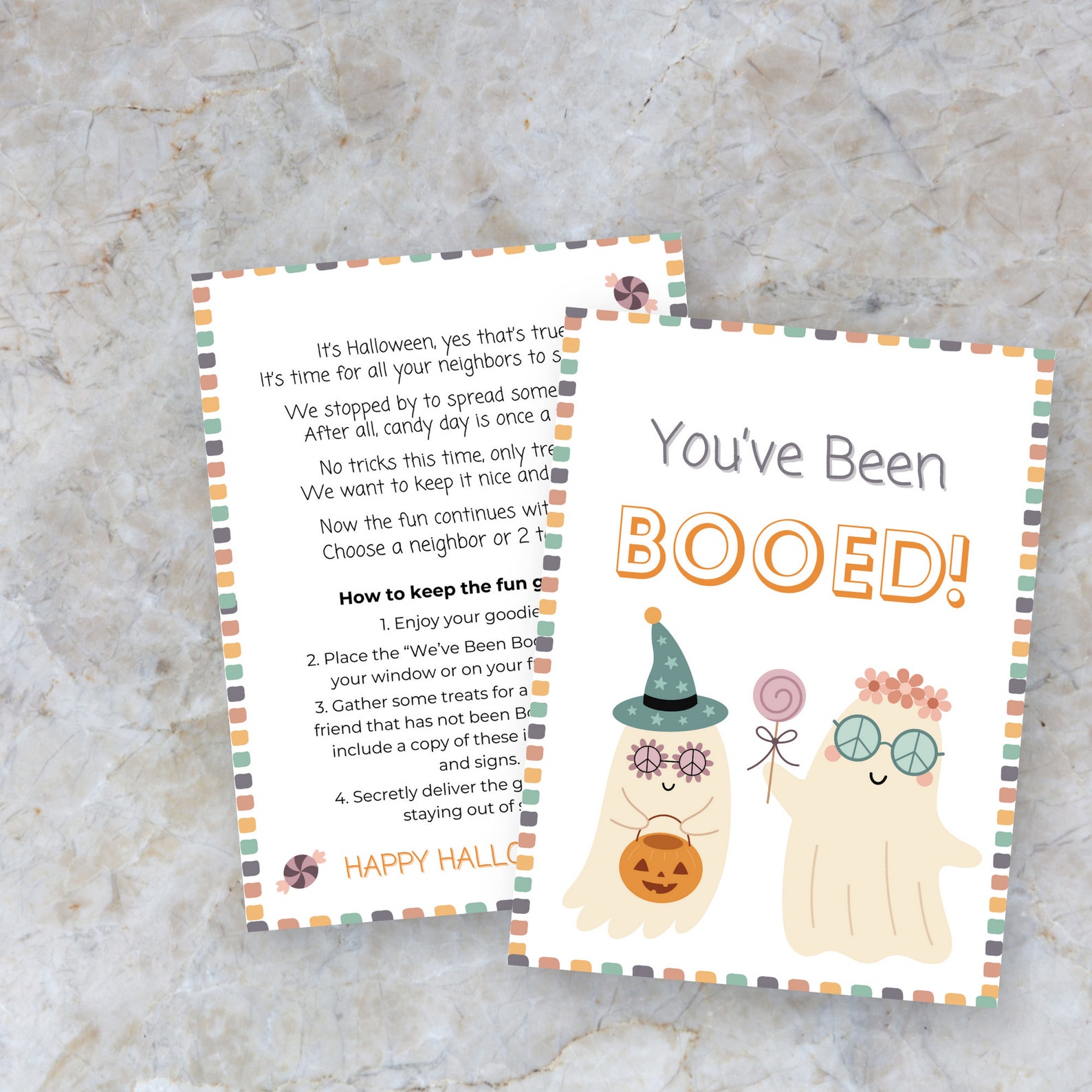 We've Been Booed Printable Kit: Retro Halloween Game (PDF) - Etsy