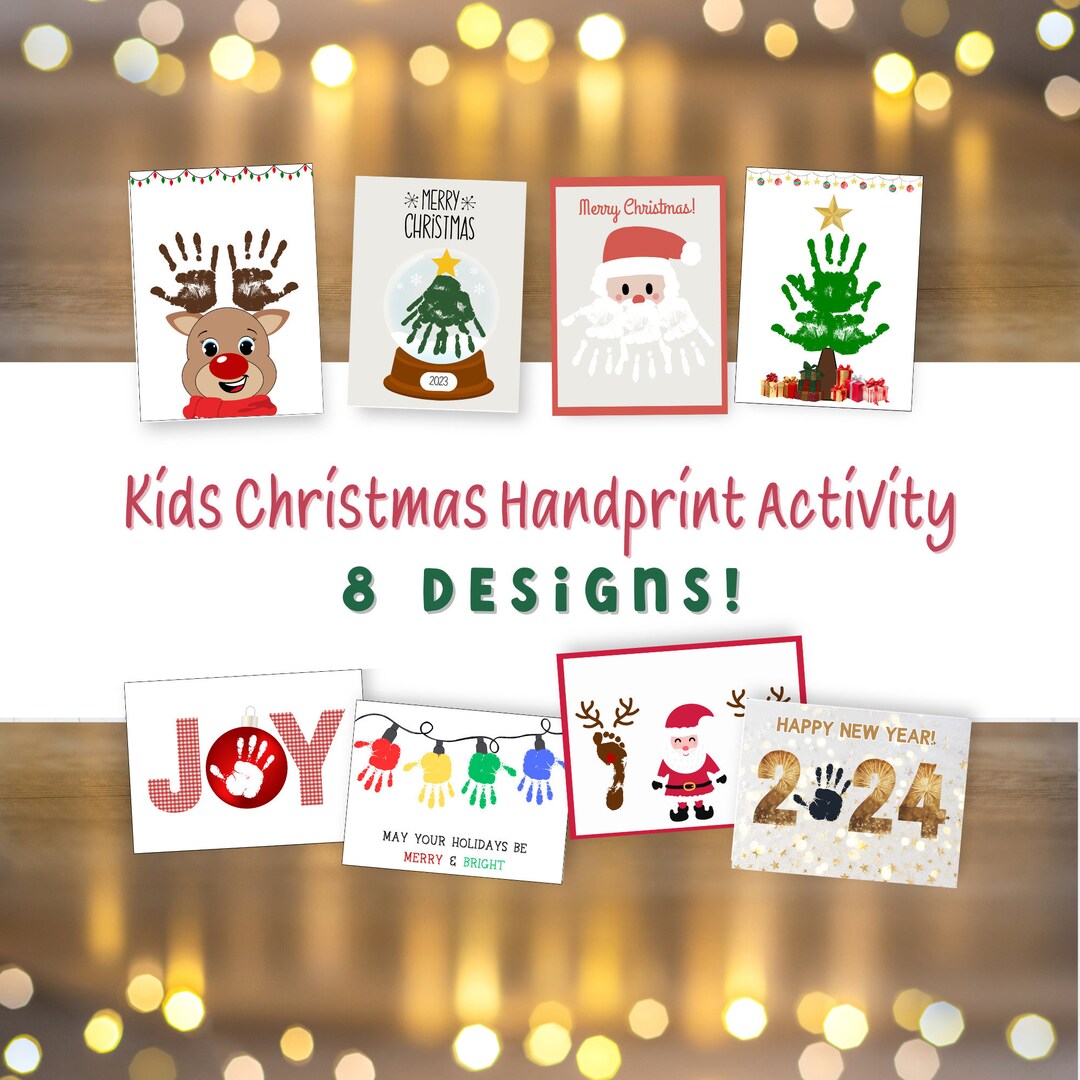 Christmas Handprint Craft, Handprint Christmas Lights Download, Merry ...
