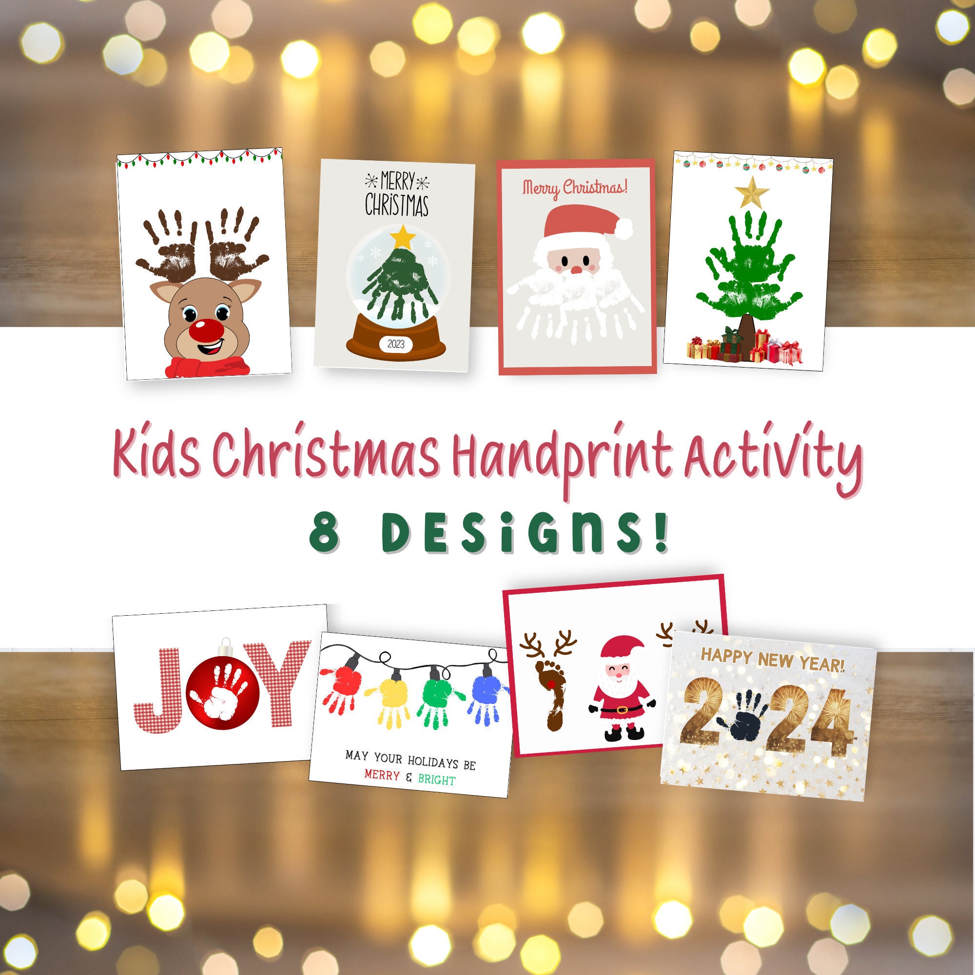 Christmas Handprint Craft, Handprint Christmas Lights Download, Merry ...