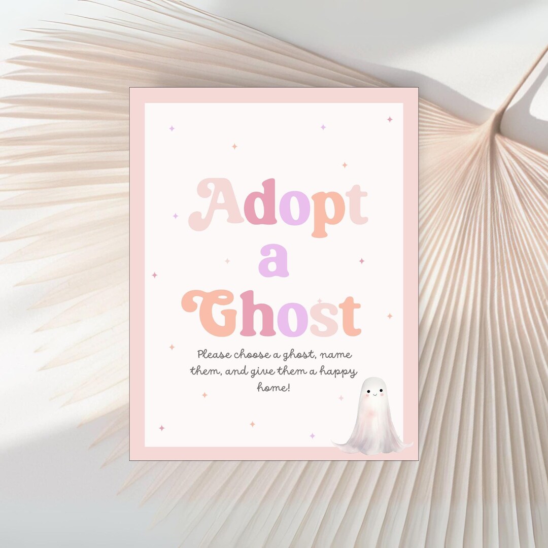 Ghost Adoption Certificate, Adopt a Ghost Printable, Adopt a Ghost Certificate Sign Set, Little ...
