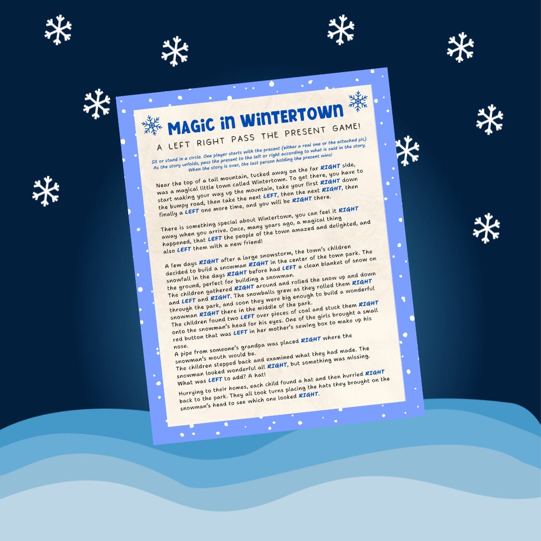 Winter Left Right Game: Funny Gift Exchange (printable) - Etsy