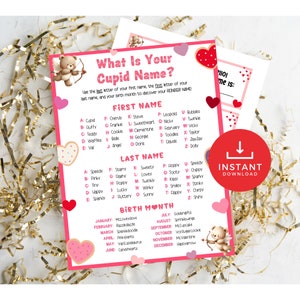Name Game, What’s Your Cupid Name Game, Valentine’s Day Games for Kids ...