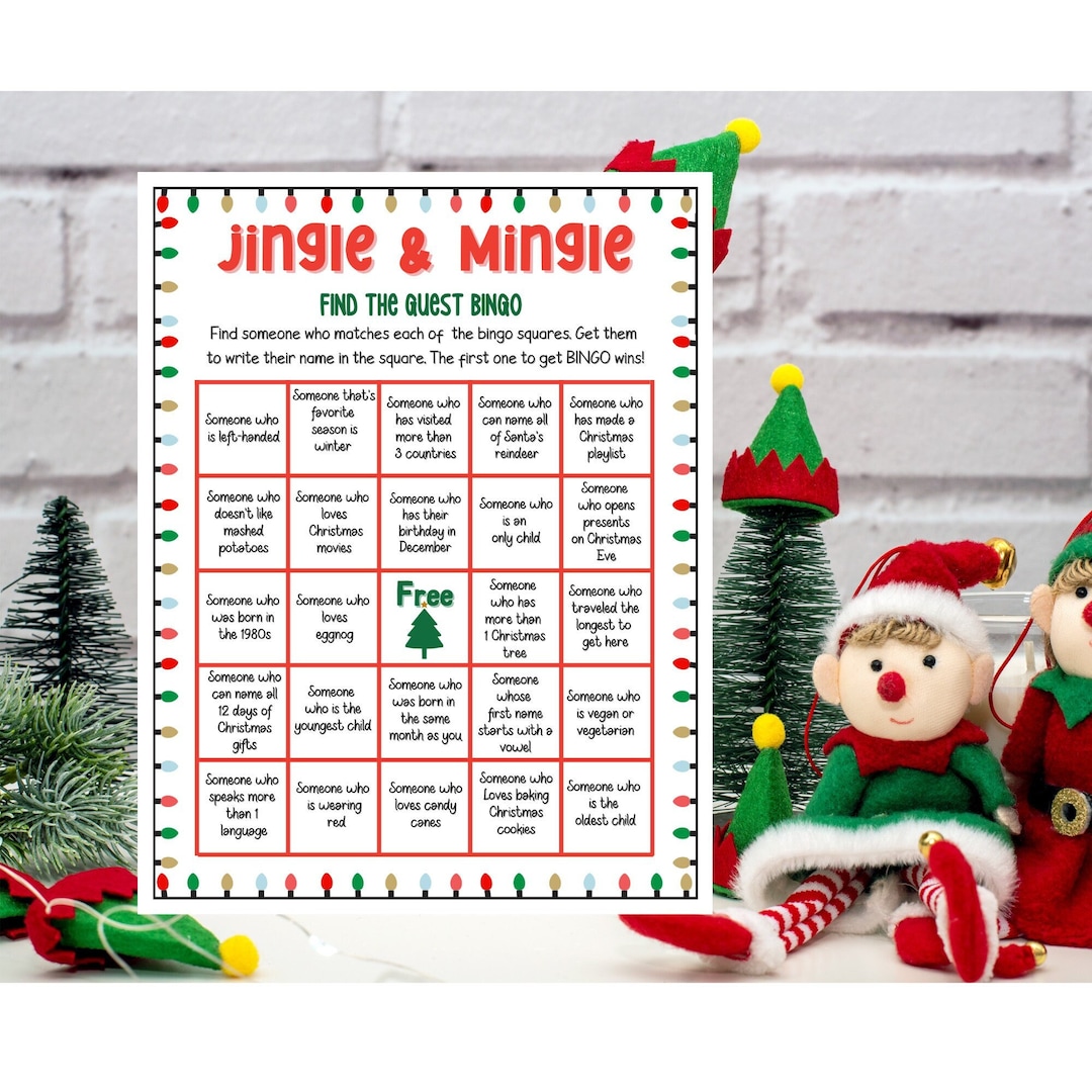 Christmas Party Bingo Game: Jingle & Mingle, Find the Guest (PDF) - Etsy