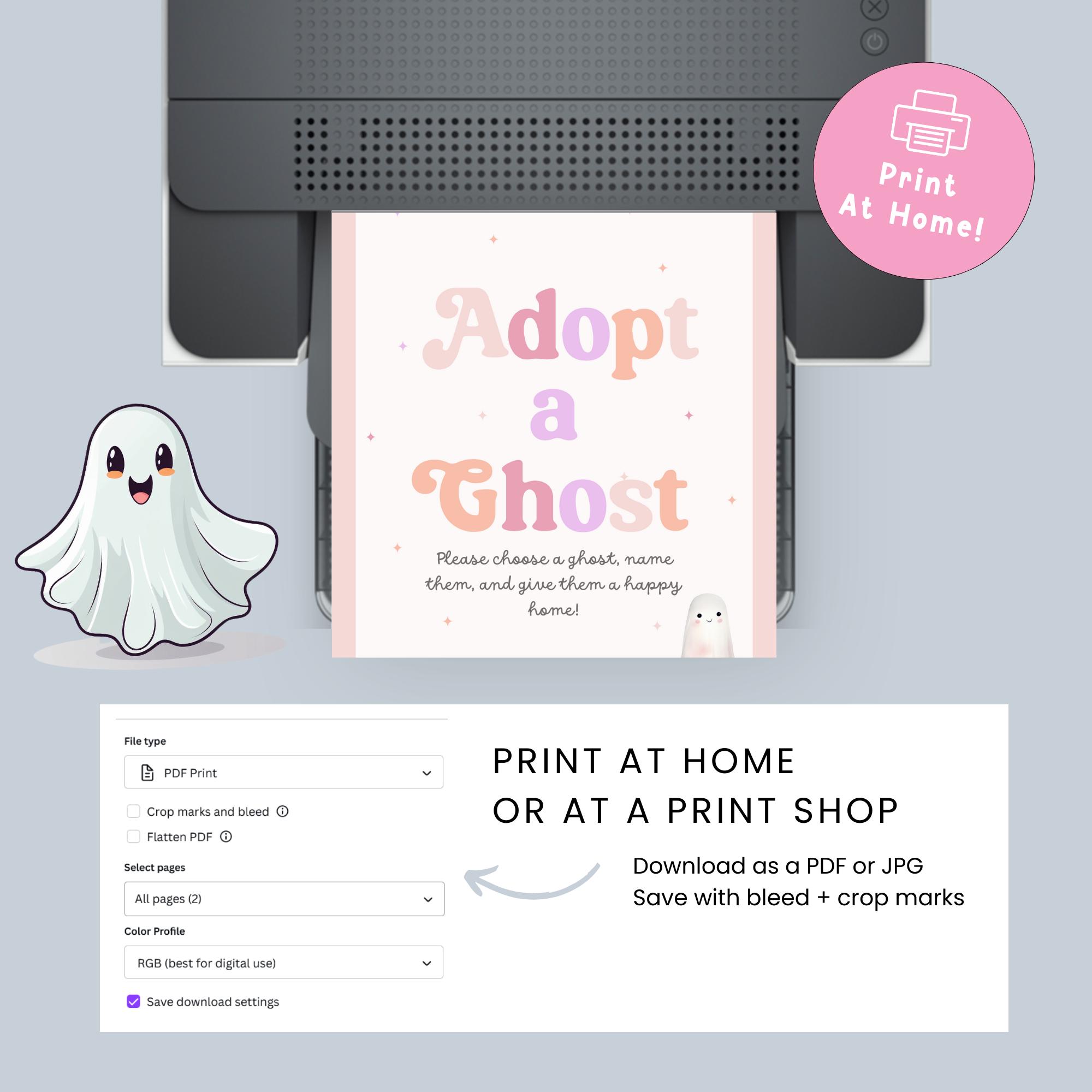 Adopt a Ghost Printable, Ghost Adoption Certificate, Adopt a Ghost ...