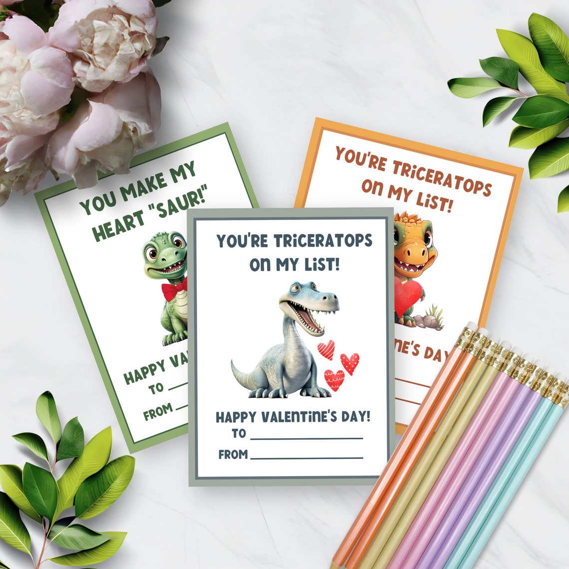 Valentines Day Cards for Boys, Printable Dinosaur Valentines Cards ...