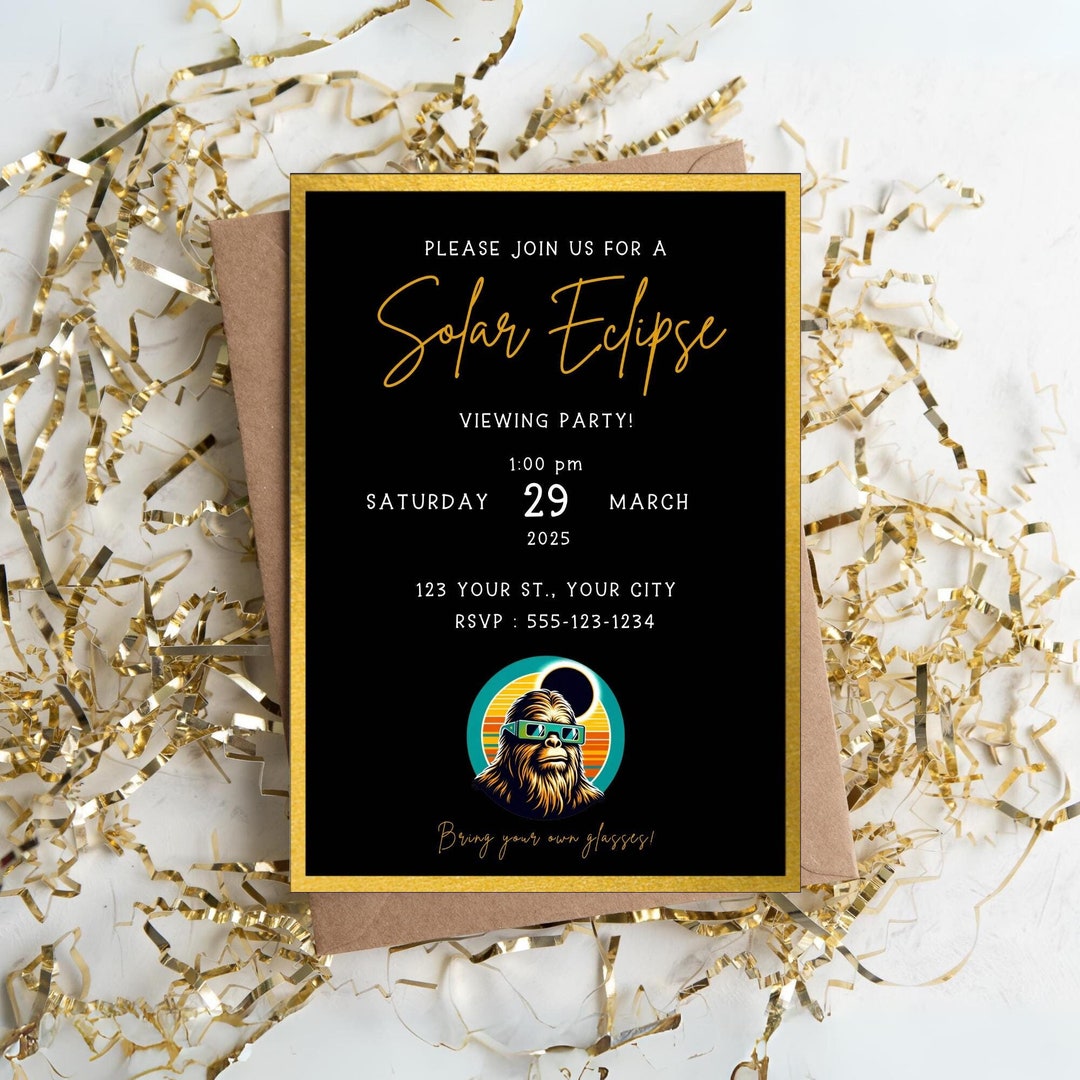2025 Eclipse Party Invitation, Total Eclipse Party Invitation, Solar ...