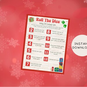 Roll the Dice Game, Holiday Gift Exchange Game, White Elephant ...