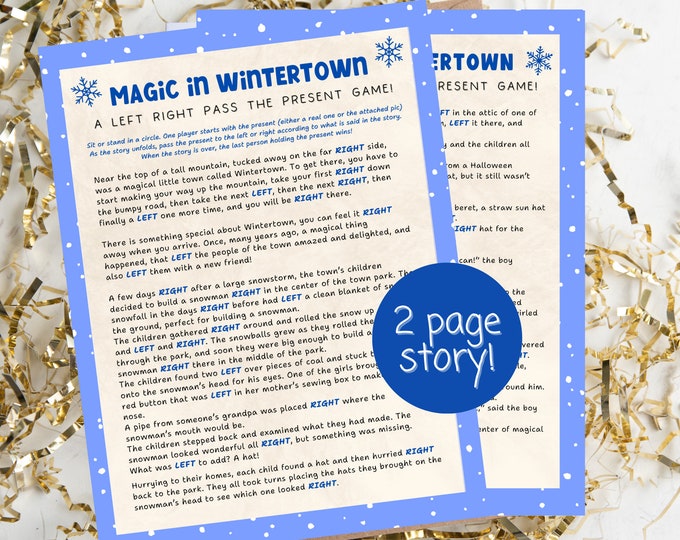 RIGHT and LEFT Story/game, Frosty the Snowman Winter or Christmas Party ...