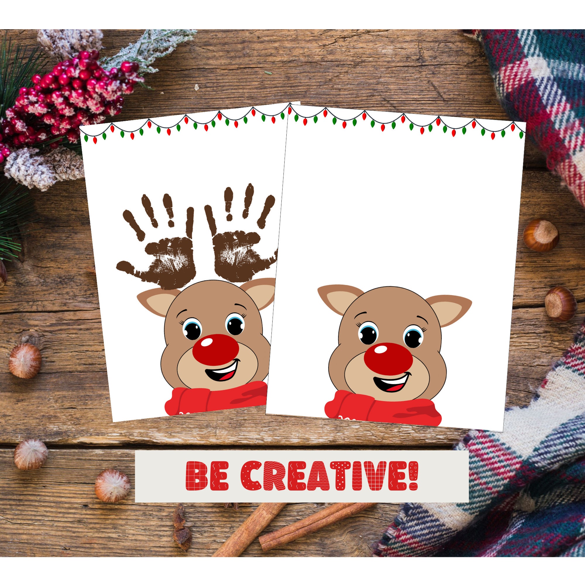 Christmas Handprint Craft, Handprint Christmas Lights Download, Merry ...