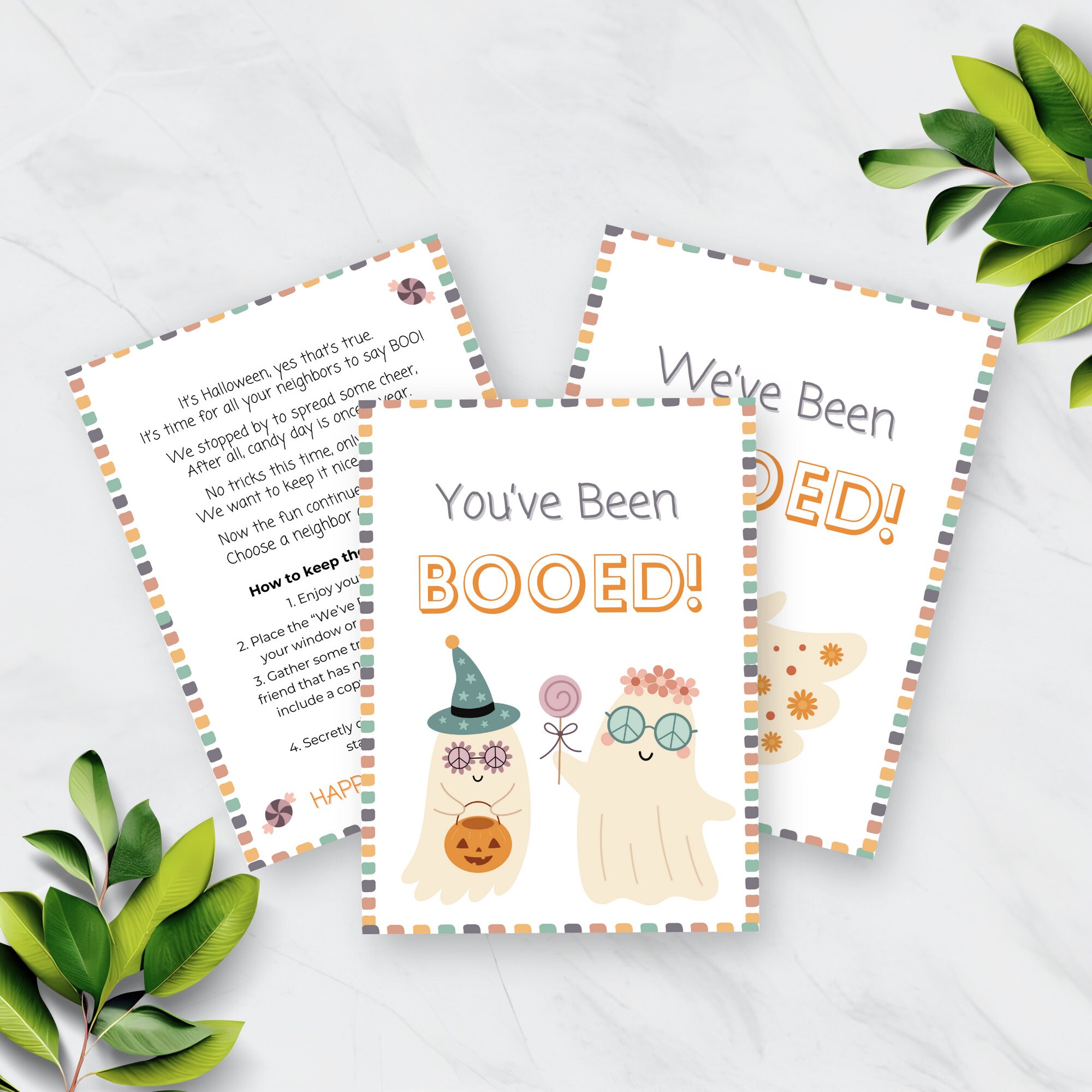 We've Been Booed Printable Kit: Retro Halloween Game (PDF) - Etsy
