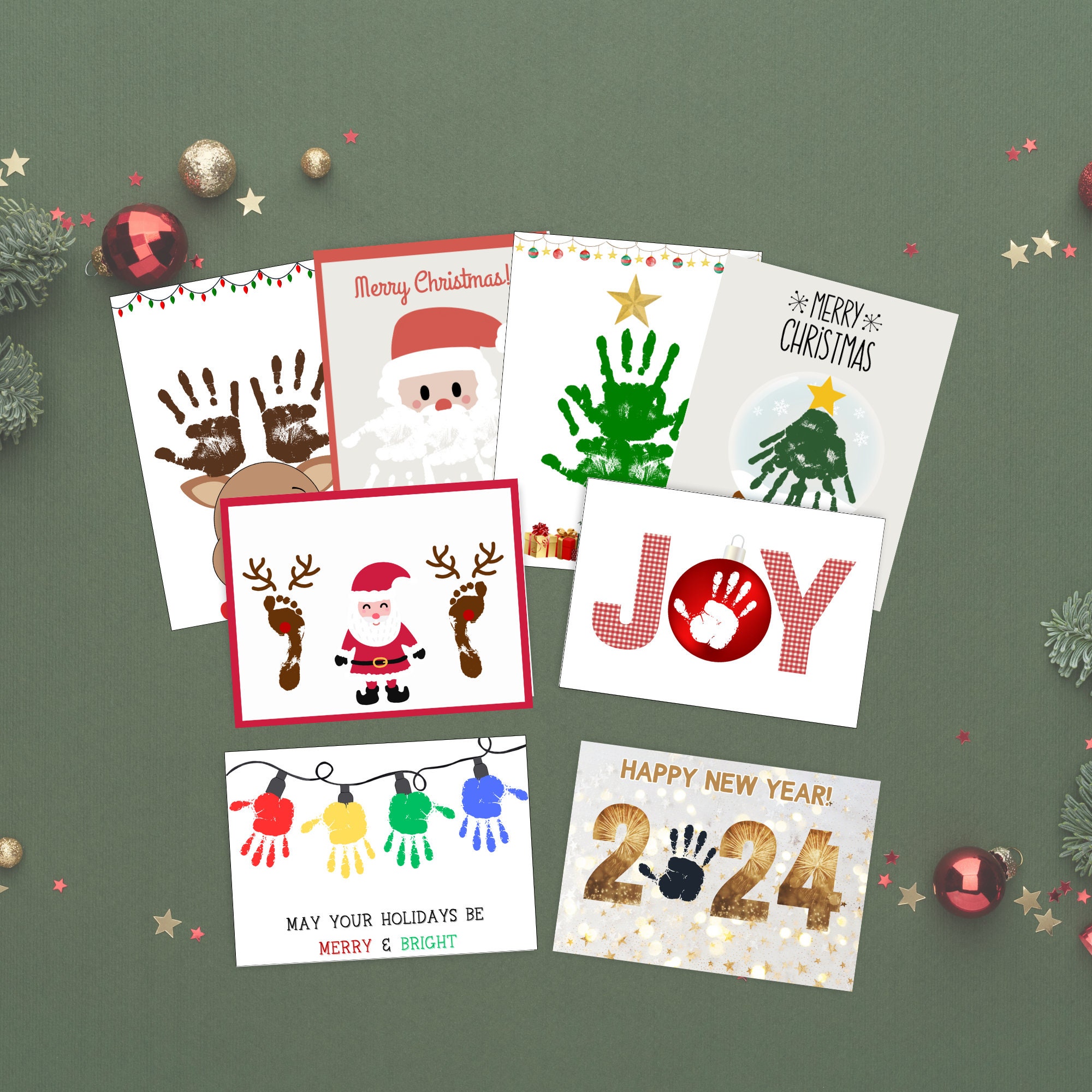 Christmas Handprint Craft, Handprint Christmas Lights Download, Merry ...