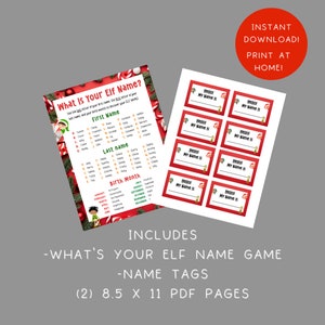 What’s Your Elf Name Game, Christmas Games for Kids and Adults, Elf ...