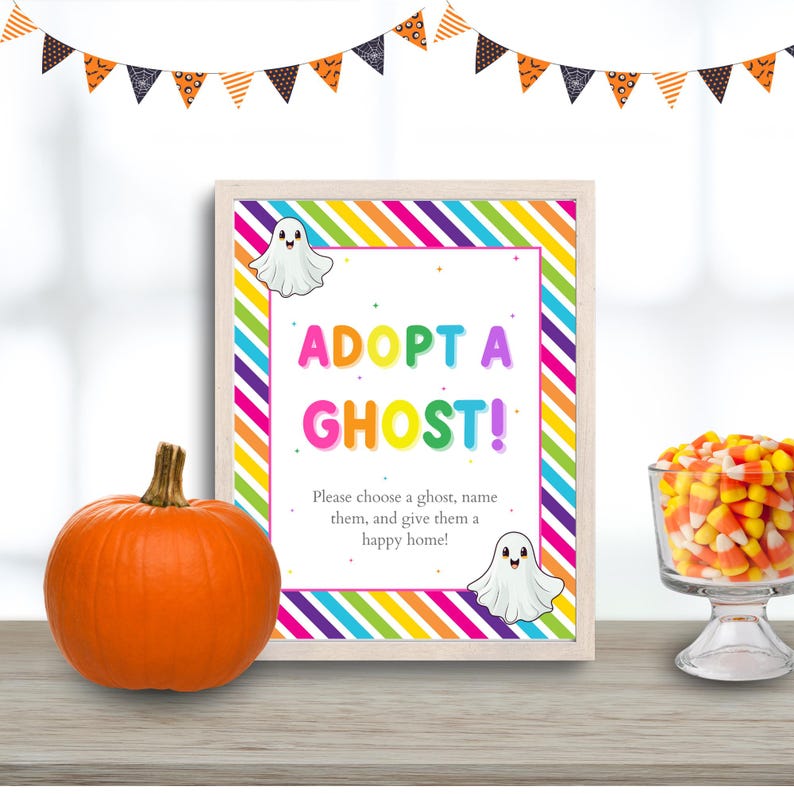 Adopt a Ghost Printable Set: Halloween Party Favor (digital Download ...