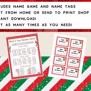 What’s Your Reindeer Name Game, Office Party Games Reindeer Names, What ...