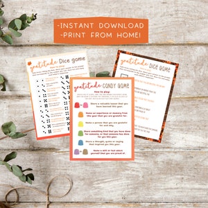 Thanksgiving Gratitude Dice Game Bundle: Fall Party Activity (PDF) - Etsy
