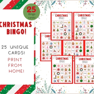 Christmas Bingo, Christmas Party Games Printable, Holiday Games Bundle ...