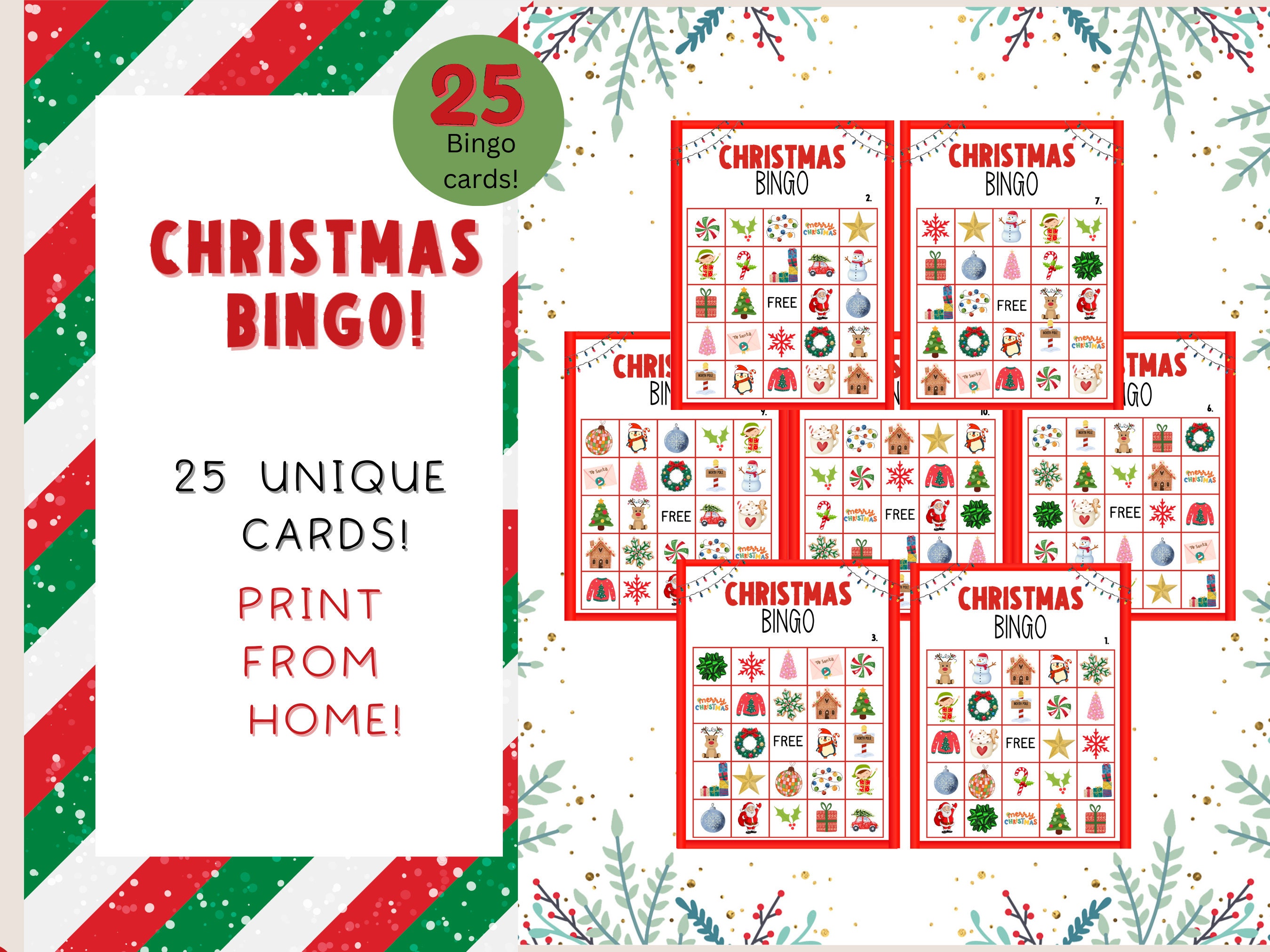 Christmas Bingo, Christmas Party Games Printable, Holiday Games Bundle ...